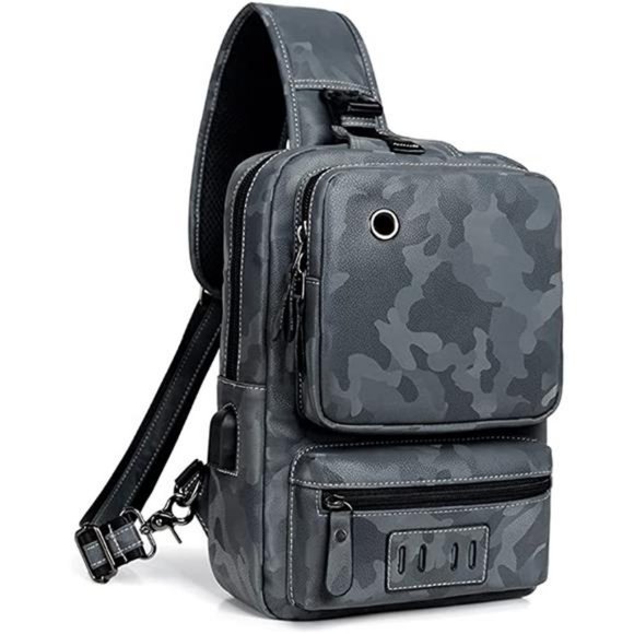 Bags | Small Black Sling Crossbody Backpack Shoulder Bag For Men | Poshmark